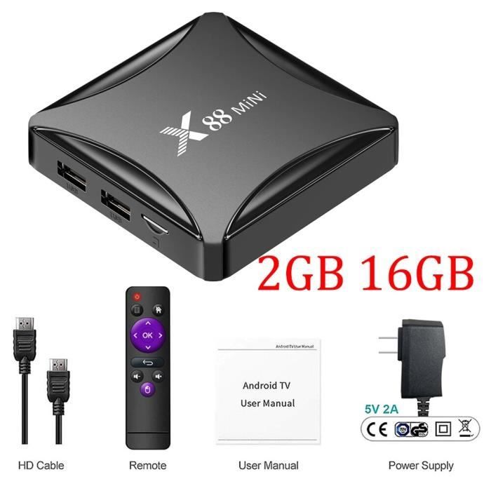 LEMFO-Boîtier Smart TV X88 Mini,Android 2.4,RK3228A,4K,100 Go-10.0 Mb-s ...