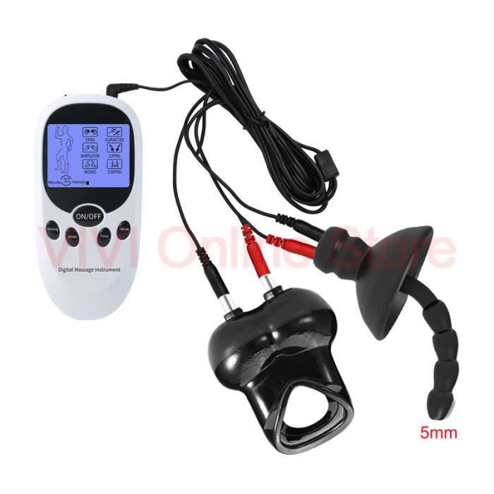 Progrès-5 mm et kit - Anneau de pénis à décharge électrique jouet sexuel pinces à mamelon sexe ...