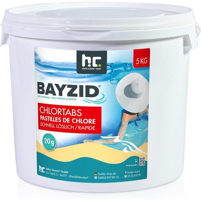 Höfer Chemie 5 kg BAYZID pastilles de Chlore pour Piscine 20 g ...