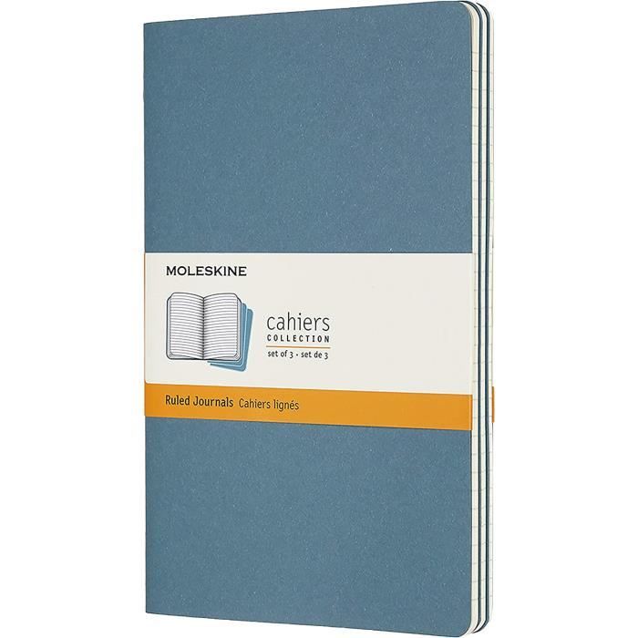 Moleskine Cahier Journal, Set 3 Notebooks with Ruled Pages, Cardboard ...
