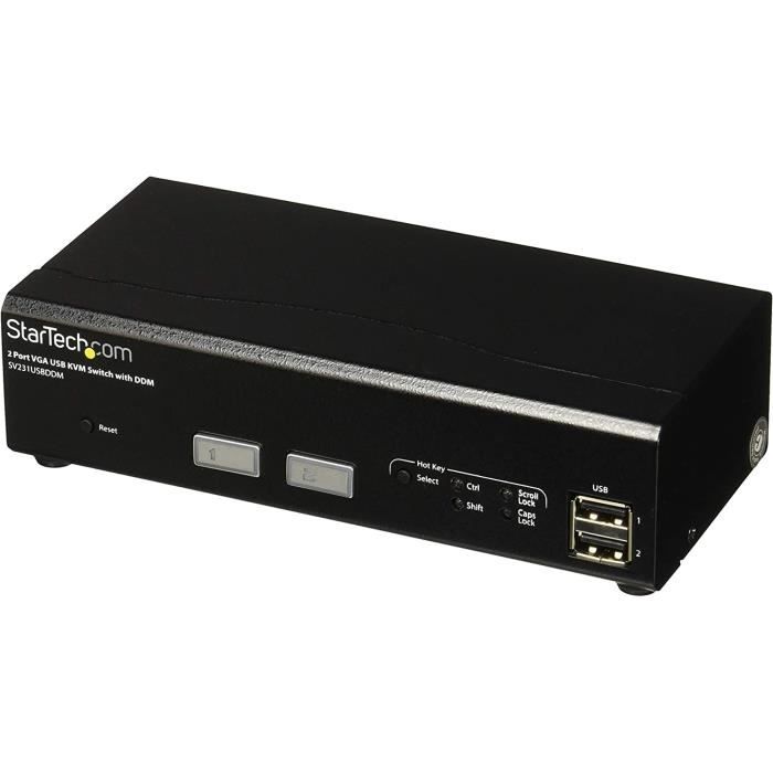 StarTech.com Switch KVM USB / VGA a 2 ports avec commutation rapide DDM ...