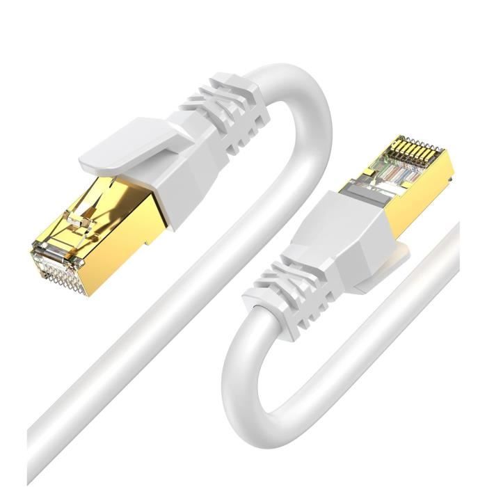 Cat 8 Câble Ethernet 3M Rj45 Réseau Haut Débit 40Gbps 2000Mhz Sftp Compatible Avec Ps5 Ps4 Pc Tv ...
