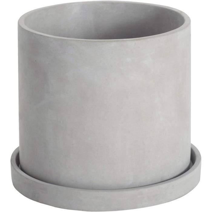 Pot De Fleurs D'Intérieur En Ciment Avec Trou De Drainage Et Soucoupe ...