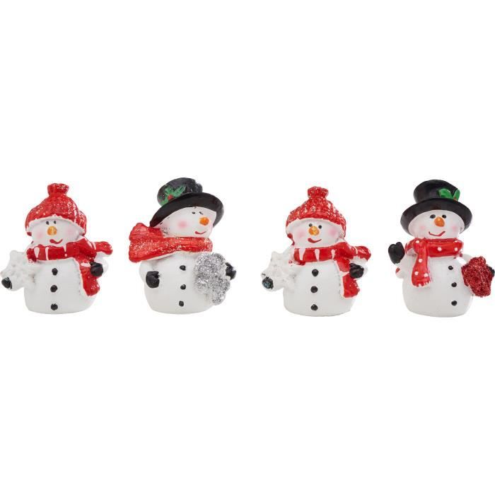 Figurine miniature - VBS - Mini bonhomme de neige Frosty - 4 pièces ...
