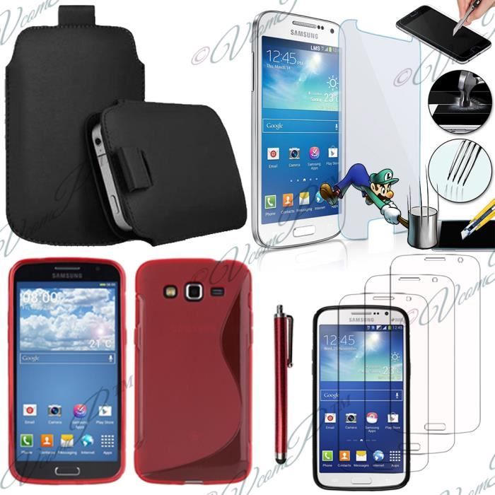 Pour Samsung Galaxy Core LTE 4G SM-G386F - ROUGE Lot Coque Etui Housse ...