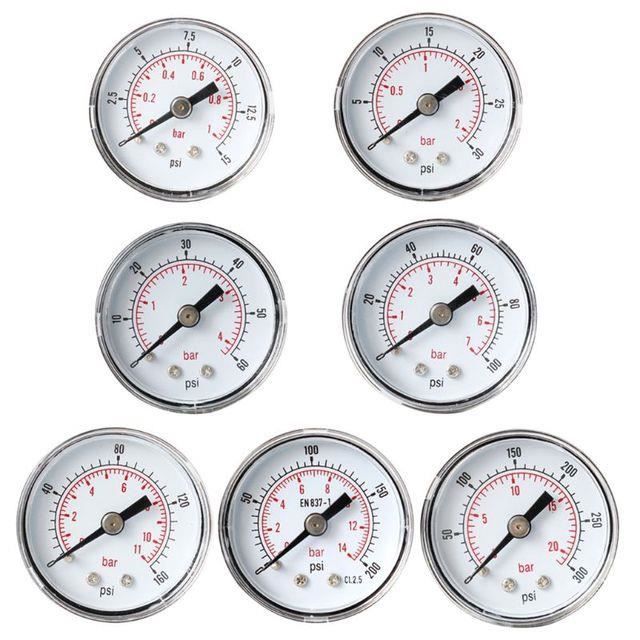 MANOMETRE,100 PSI--Manomètre De Pression 40mm, 1-8 Bspt, Dos Arrière ...