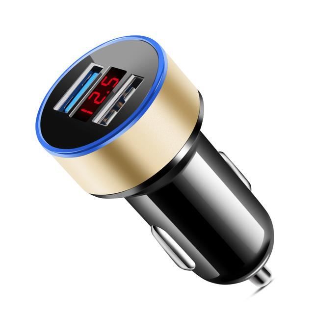 Allume-cigare de voiture,Or--Chargeur allume cigare adaptateur USB pour ...