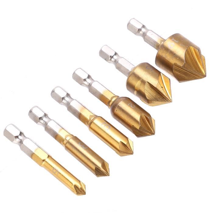 Zerone foret à fraiser à 90 degrés 6 pièces foret à fraiser ensemble de ...