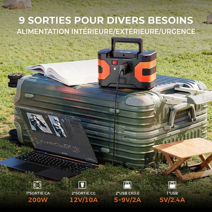 Centrale électrique portable-FLASHFISH EA200-200W-166Wh-Générateur ...