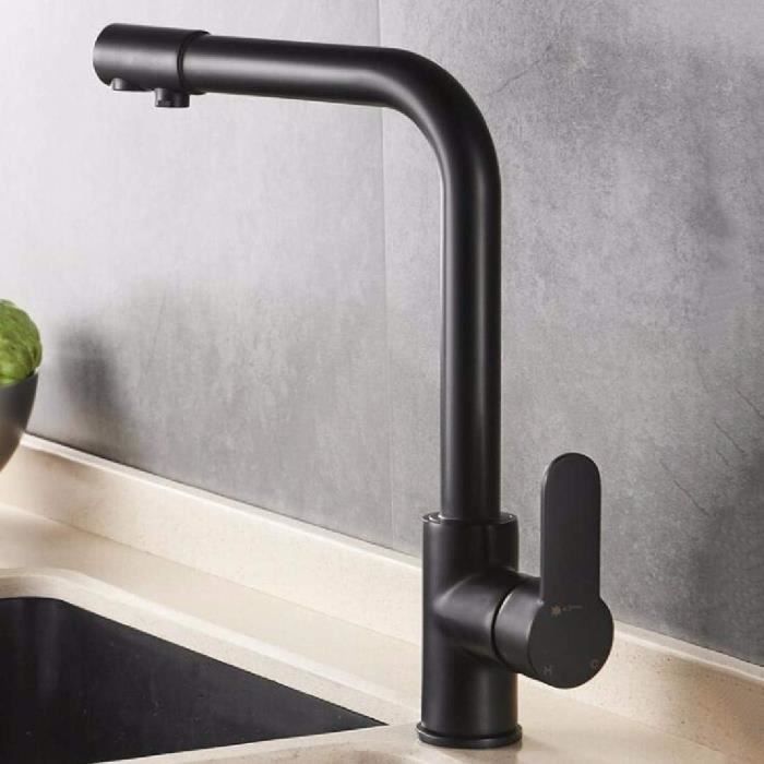 Robinet De Cuisine Noir Chauffe-Eau Pur De Cuisine En Cuivre Complet ...