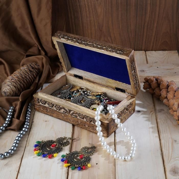 Boîte Décorative En Bois Sculptée À La Main Avec Sculptures De Tai Chi ...