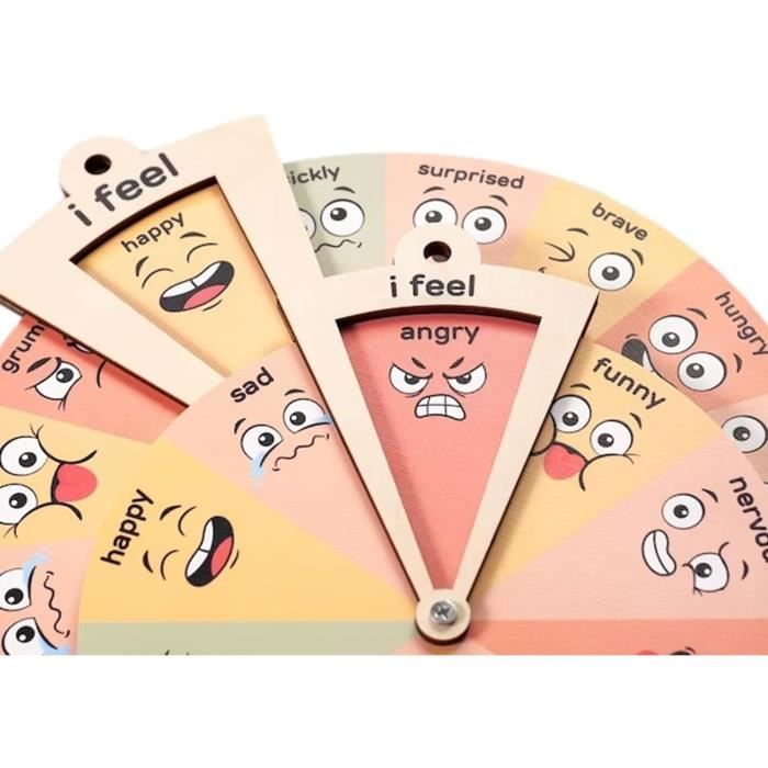 Tableau des sentiments en bois, tableau indicateur d'émotion, jouets ...
