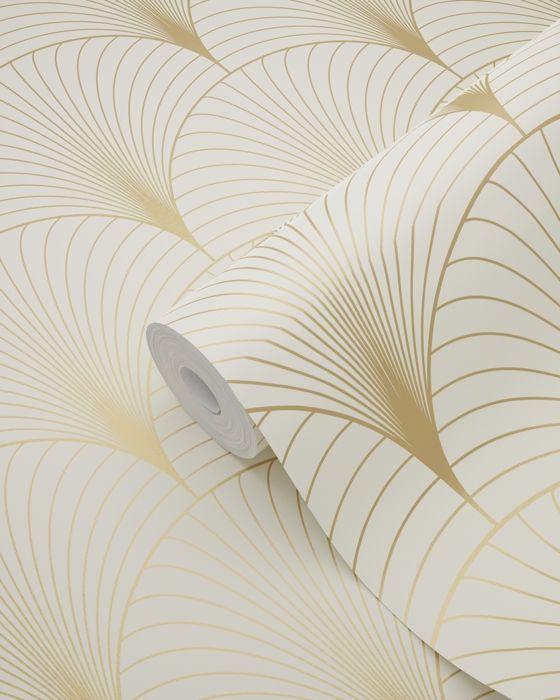 Papier Peint Beige Et Or