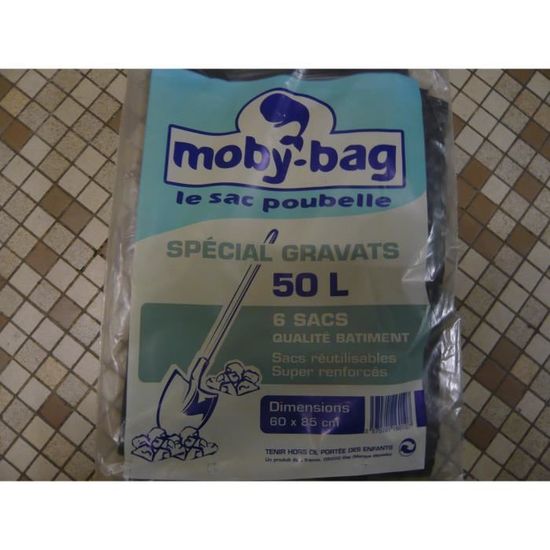 6 sacs gravats 50L MOBY-BAG - Cdiscount Au quotidien
