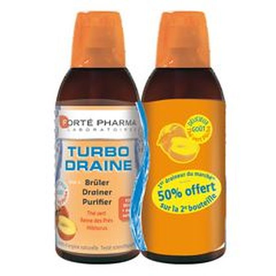 Forté Pharma TurboDraine Minceur Boisson Thé Pêche Lot de 2 x 500ml ...