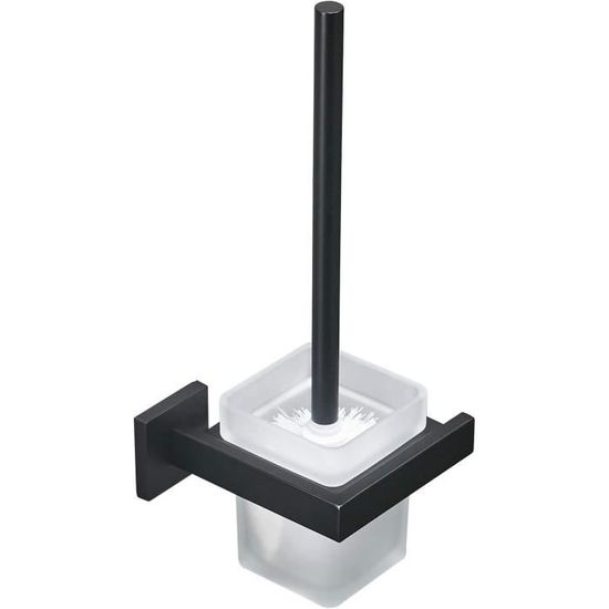 Brosse Wc Et Support Mural En Acier Inoxydable 304 Et Verre Dépoli Noir Mat[M1599] - Cdiscount ...