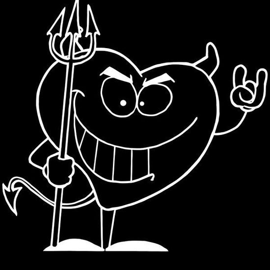 Sticker Autocollant Décoration Murale Humour Diable Rigolo avec sa ...