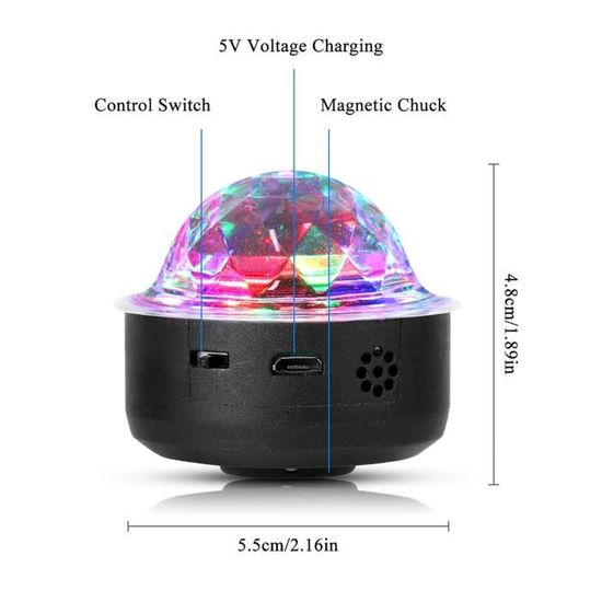 YOSOO LUMIÈRE MUSICALE RVB Lampe de charge musicale MINI RGB avec ...