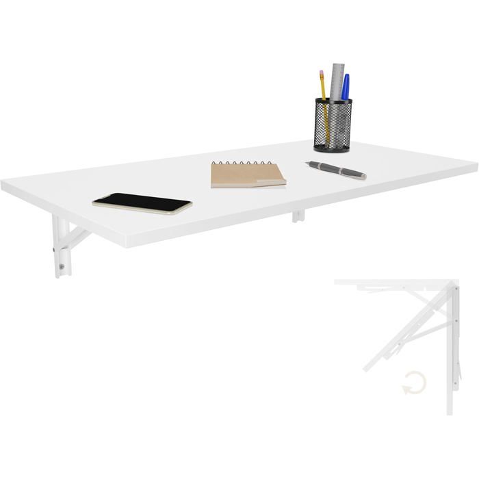 Table Murale Pliante Bureau Plateau de Table 80x40 cm elanc Table ...