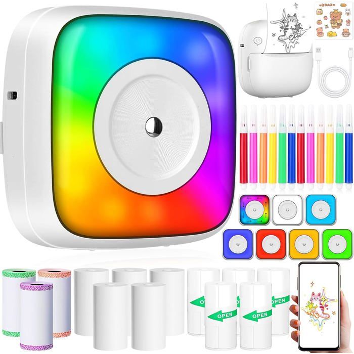 ZQEJEFD Mini Imprimante Thermique, Imprimante Photo Portable, Mini ...