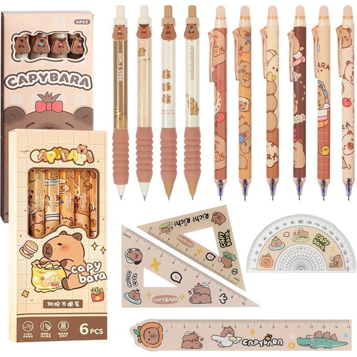 Stylo Capybara Kawaii 14 Pièces Stylo Effacables Animaux Papeterie ...
