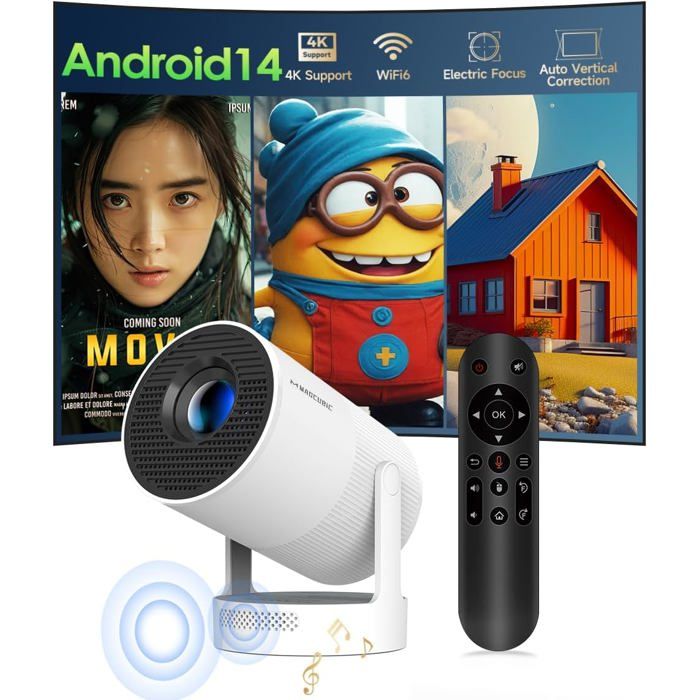 Mini vidéoprojecteur portable - SWAPY - Android 14 - 5G Wifi6 - 720P ...