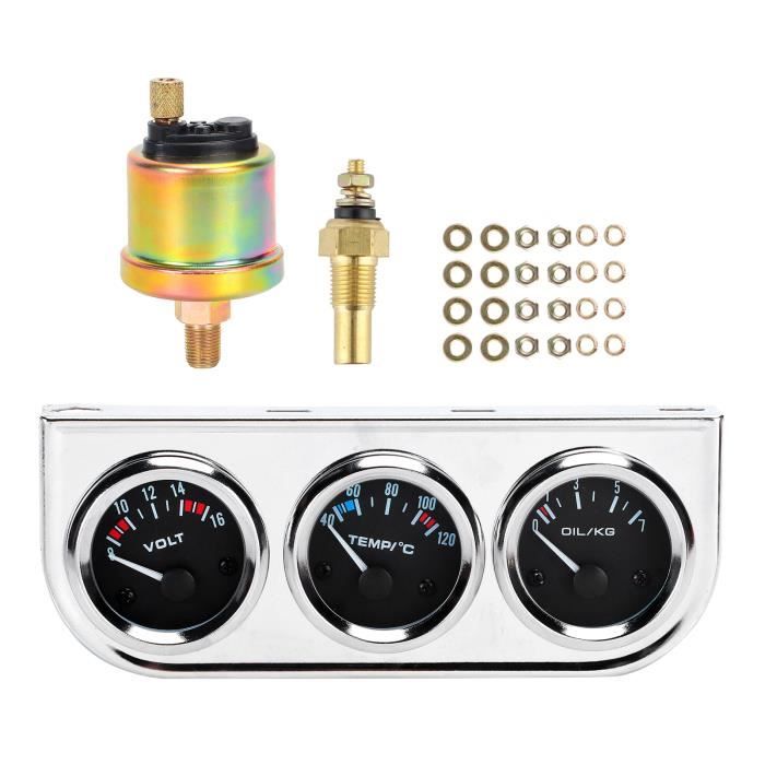 Akozon 3 in 1 Car Gauge, Oil Pressure Triple Gauge Cluster for Cars for ...