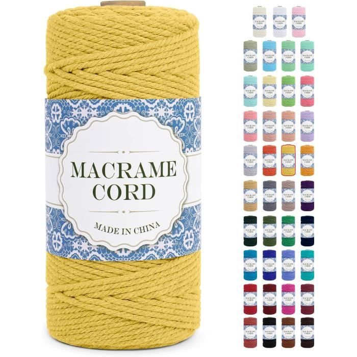 Corde Macramé 3Mm X 100M Ficelle Macramé Naturel Cordon Coton Fil ...