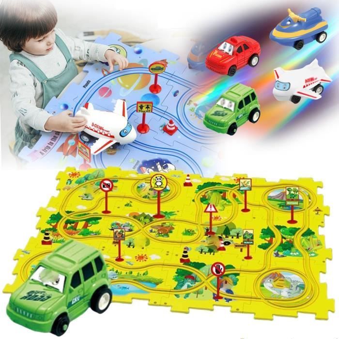 DIY Assembling Electric Trolley,2024 New 3D Puzzle Board Track Car Play ...