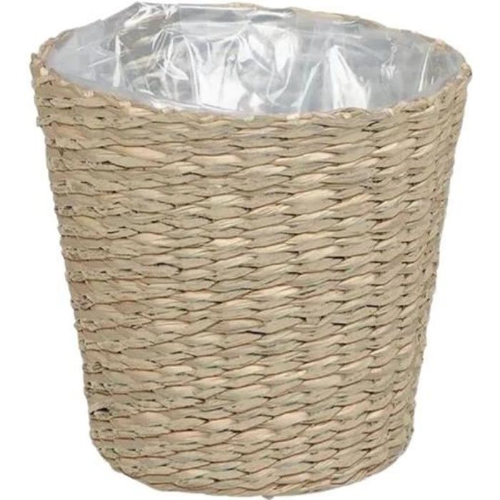 Cache Pot Nador en Osier - Diamètre 15cm x Hauteur 15cm - Pot de Fleur ...