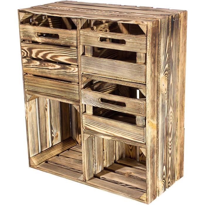 Commode En Bois Style Caisson À Fruits 77 X 68 X 35 Cm Blanc Rustique ...