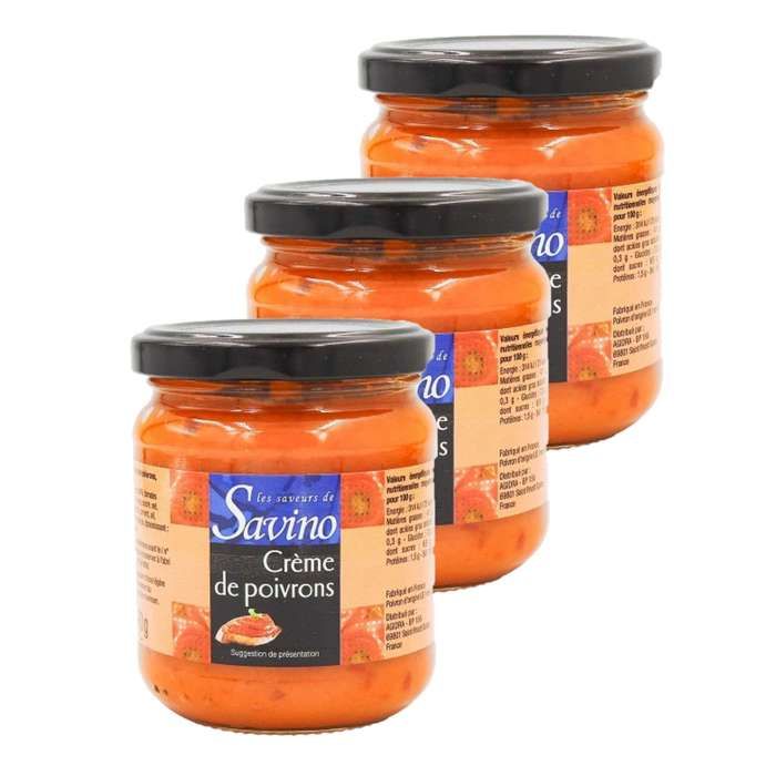 Les Saveurs de Savino - Lot 3x Crème de poivron - Bocal 570g ...