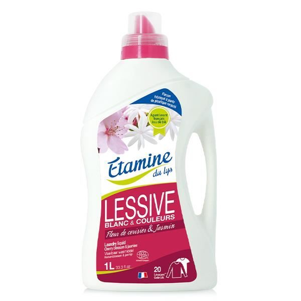 Étamine du Lys Lessive Liquide Fleur de Cerisier et Jasmin Bio 1L ...