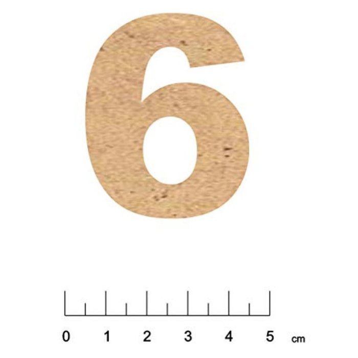 Chiffre en bois MDF adhésif 5 cm Chiffre 6 - Cdiscount Beaux-Arts et ...