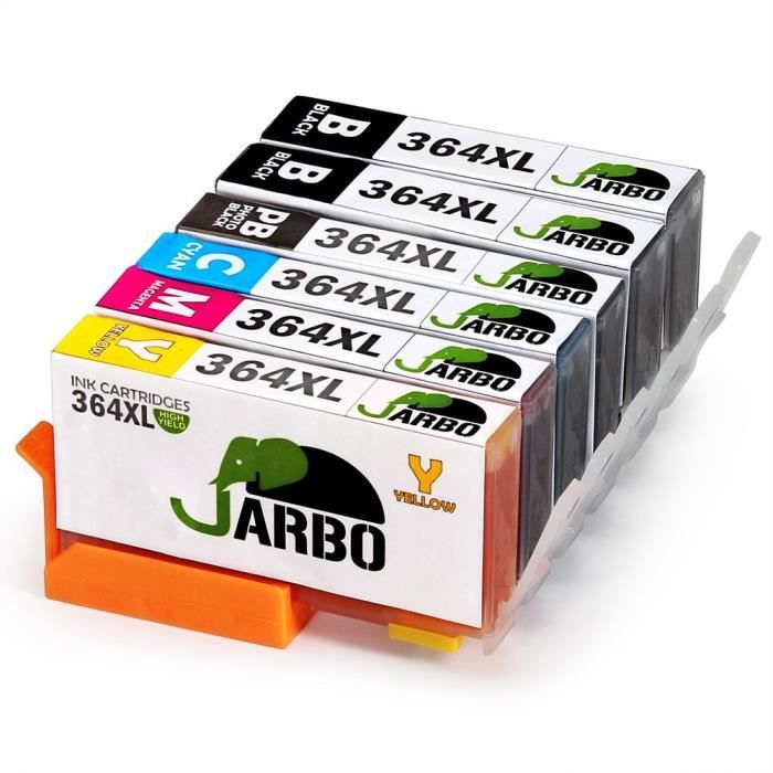 JARBO Remplacer pour HP 364 XL Cartouche d'encre 5 Couleur (2BK&1PBK-C ...