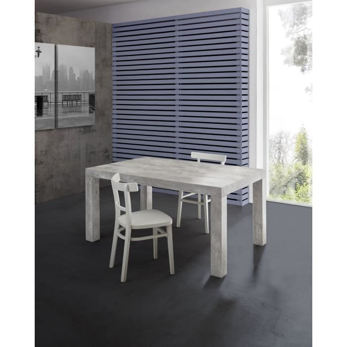 ICREO MORFEO TABLE EXTENSIBLE moderne 120x80 H75 couleur béton ...