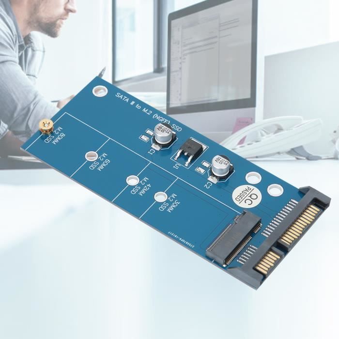 Carte controleur sata NGFF M.2 vers SATA Riser Carte Adaptateur Convertisseur carte Blue Board ...