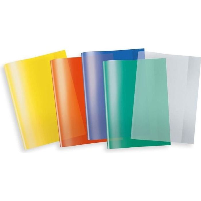 Lot de 5 protège-cahiers A4 transparent 5 couleurs - Cdiscount Beaux ...