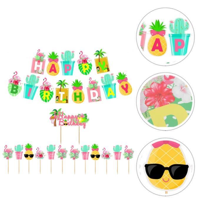 1 ensemble d'ornement hawaïen Party Decor Kit décoration d'anniversaire ...