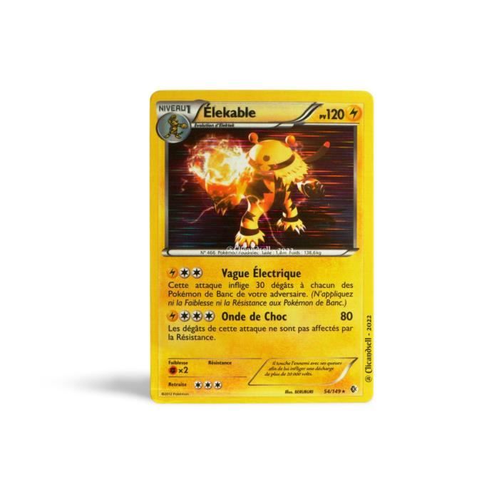 Carte Pokémon Élekable 90 PV 54-149 N&B - Frontières Franchies NEUF FR ...