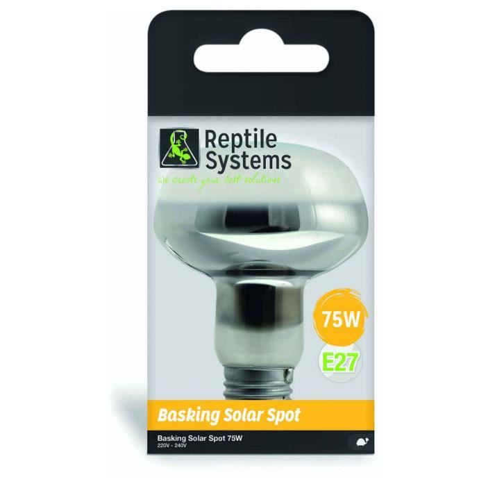 Reptile Systems - Lampe Solar Basking Spot E27 pour Reptiles - 75W ...