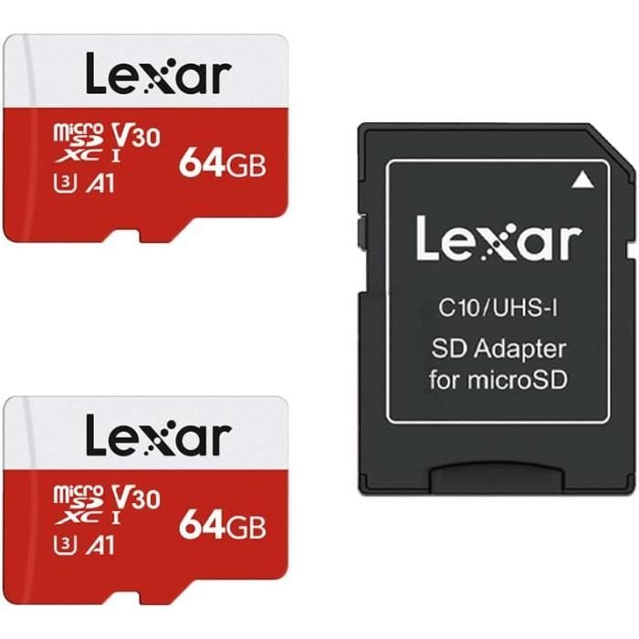 Carte Micro SD 64 Go Lot de 2 Cartes, Carte Mémoire Micro SD+ ...