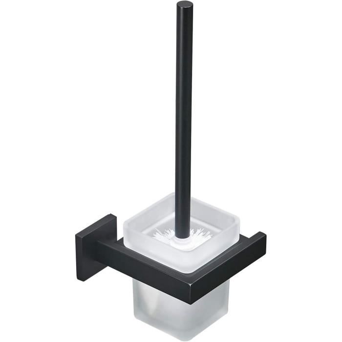 Brosse Wc Et Support Mural En Acier Inoxydable 304 Et Verre Dépoli Noir Mat[M1599] - Cdiscount ...