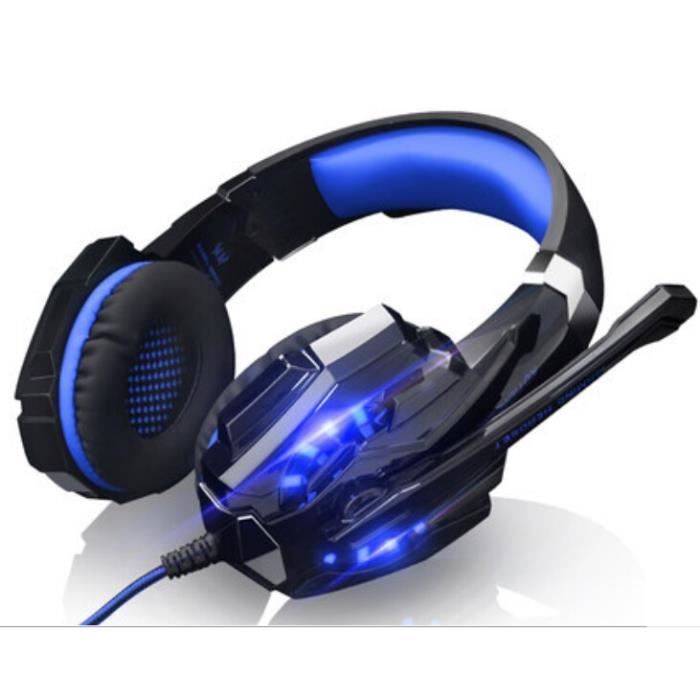 Casque Gaming Headset Ecouteur 3.5mm Basse Stéréo avec Micro LED pr PS4 ...