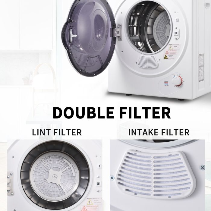 1 mini sèche-linge, 850W 2,5kg sèche-linge mural avec minuterie petit ...