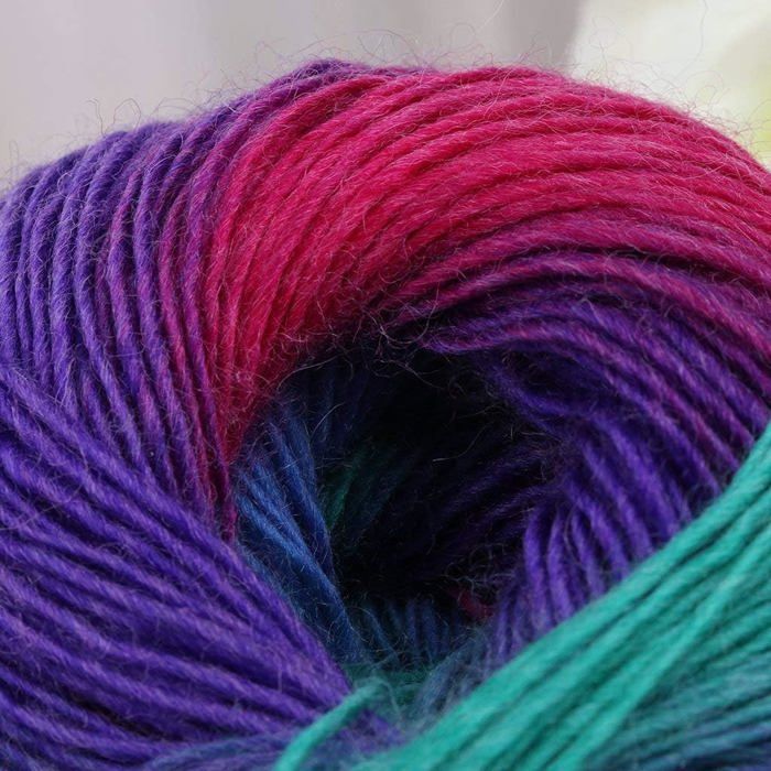 Fil De Laine Tisss La Main En Arc-En-Ciel Multicolore Au Crochet En ...