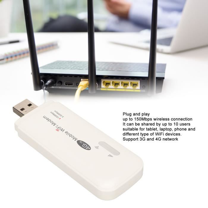 YEN- Modem WiFi 4G 4G WiFi Modem Fente pour carte SIM 150 Mbps Plug and ...