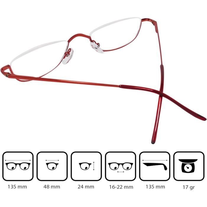 Lunettes De Lecture Demi Lune Style Vintage, Cadre En Acier Inoxydable ...