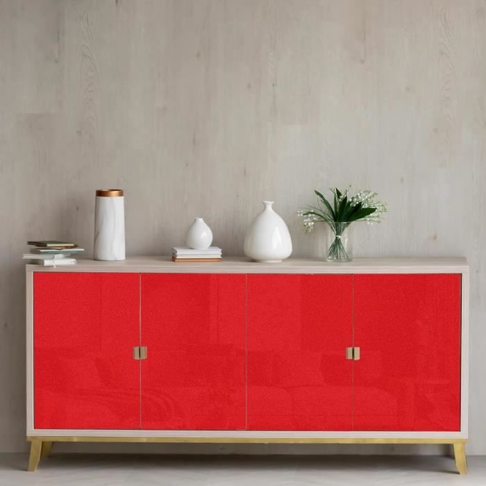 Papier Adhesif pour Meuble Rouge Paillettes 40cmX3m Film Vinyle pour ...