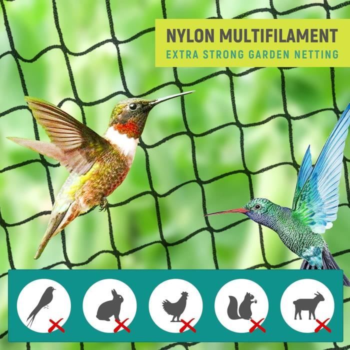 Filet Anti Oaux Voliere - Filet Poules de Protection Mailles de 25mm x 25 mm - Polyvalente Filet ...